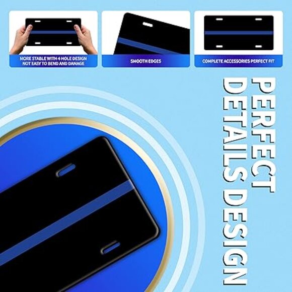 Accents | Thin Blue Line Car Front License Plate Cover Police ...